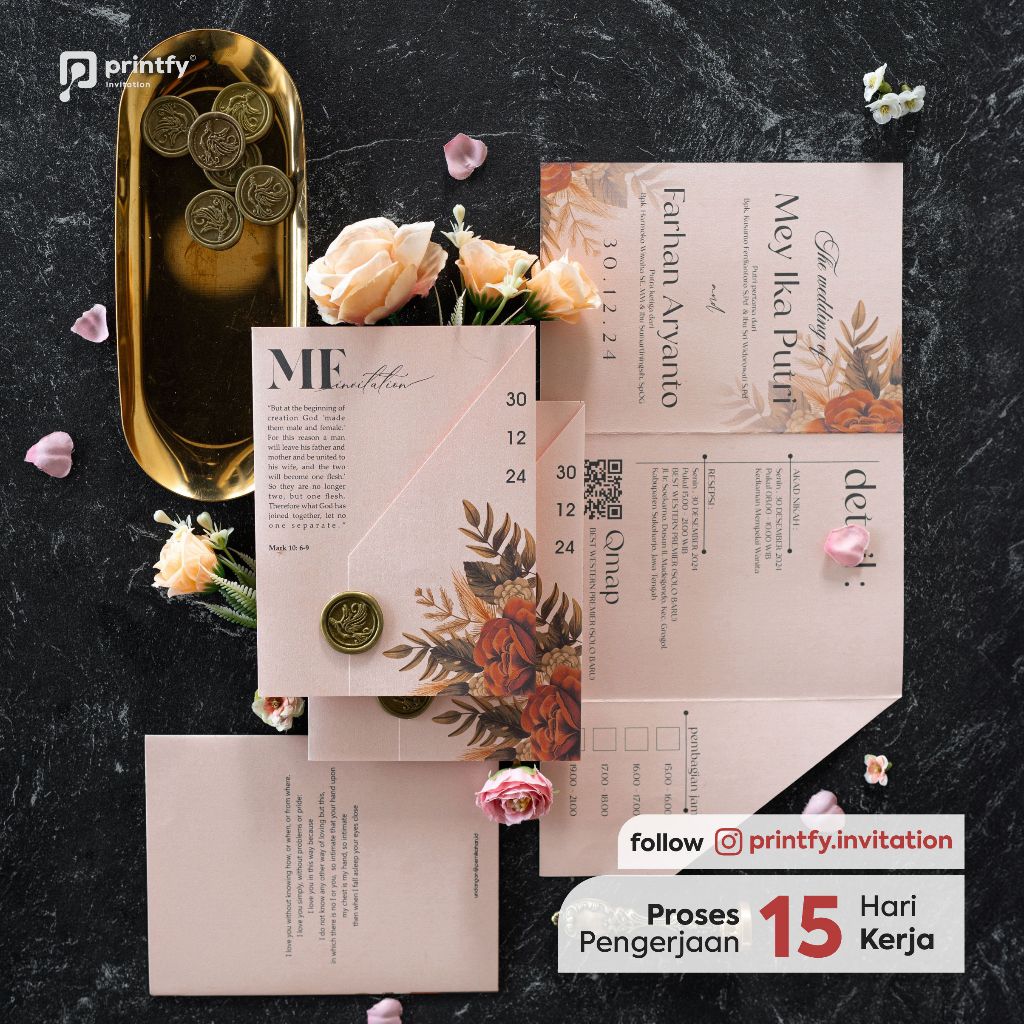 Jual undangan pernikahan aesthetic I SOFT 4 (printfy.invitation ...