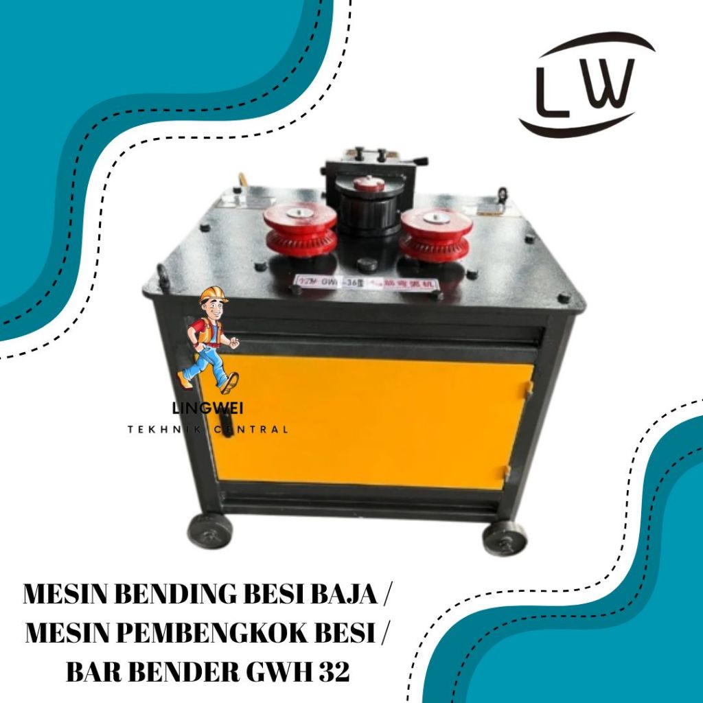 Jual MESIN BENDING BESI BAJA / MESIN PEMBENGKOK BESI / BAR BENDER GWH32 ...