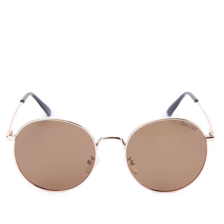 Jual Urban State - Polarized Stainless Frame Retro Round Sunglasses - Brown Gold | Shopee Indonesia