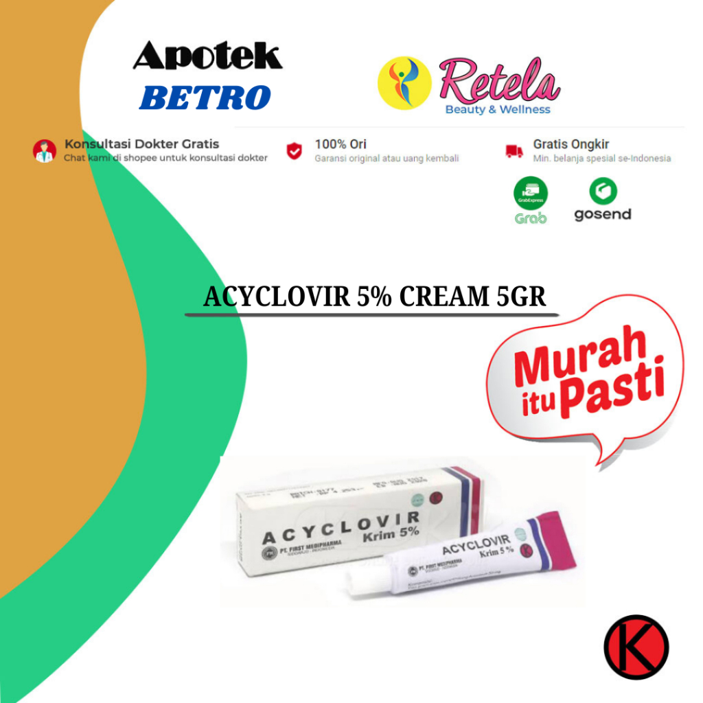 Jual ACYCLOVIR 5% CREAM 5GR (FIRST MEDIPHARMA) | Shopee Indonesia