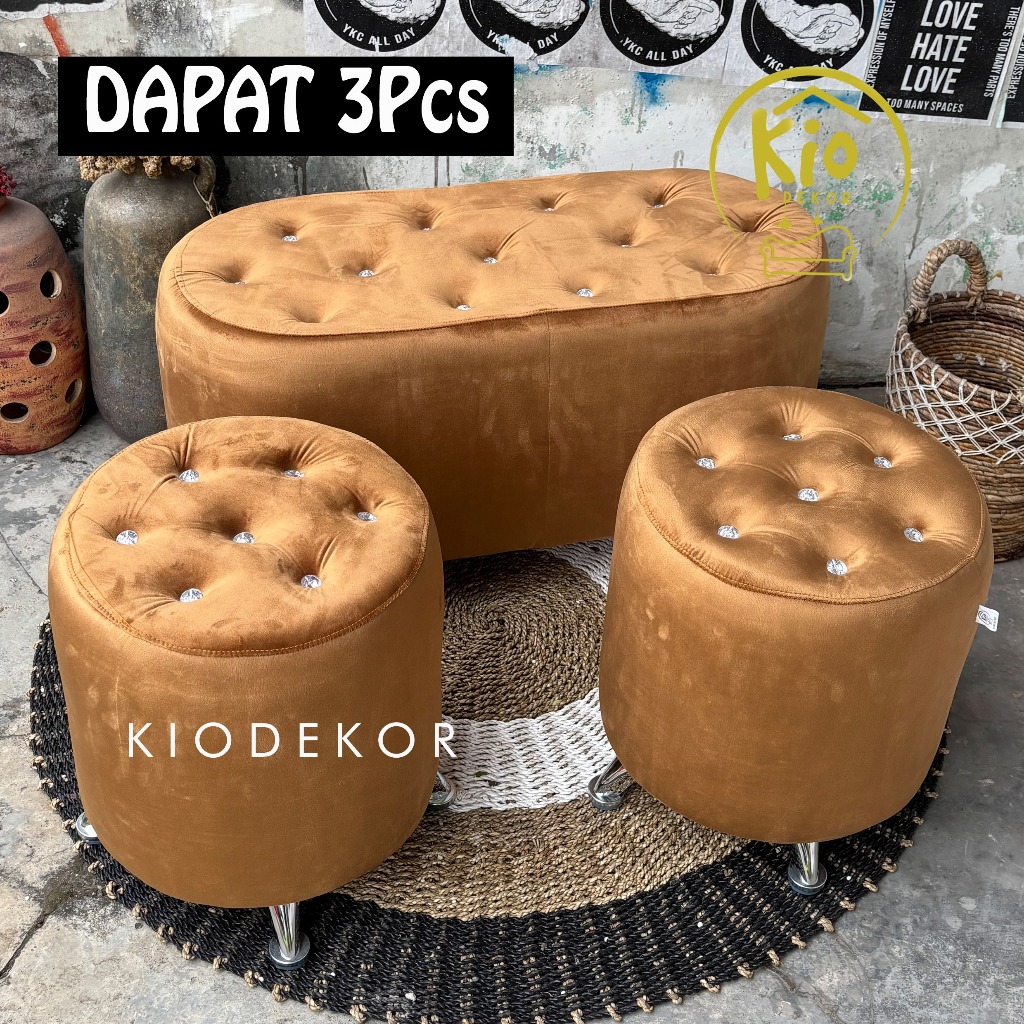 Jual Bundling Pajero Oval 90x40x45 1pcs + Stool Bulat Diameter 40 2pcs ...