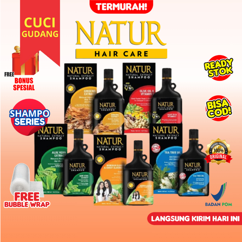 Jual NATUR Hair Shampoo Shampo | Penumbuh Rambut Ginseng | Tea Tree Oil Anti Dandruff | Shopee ...