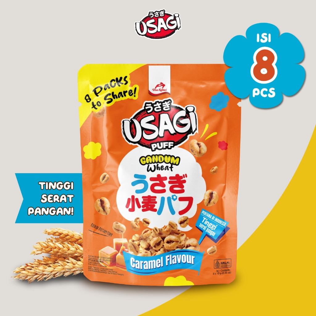 Jual USAGI Puff Sharepack Caramel 80g (8pcs @10gr) | Shopee Indonesia