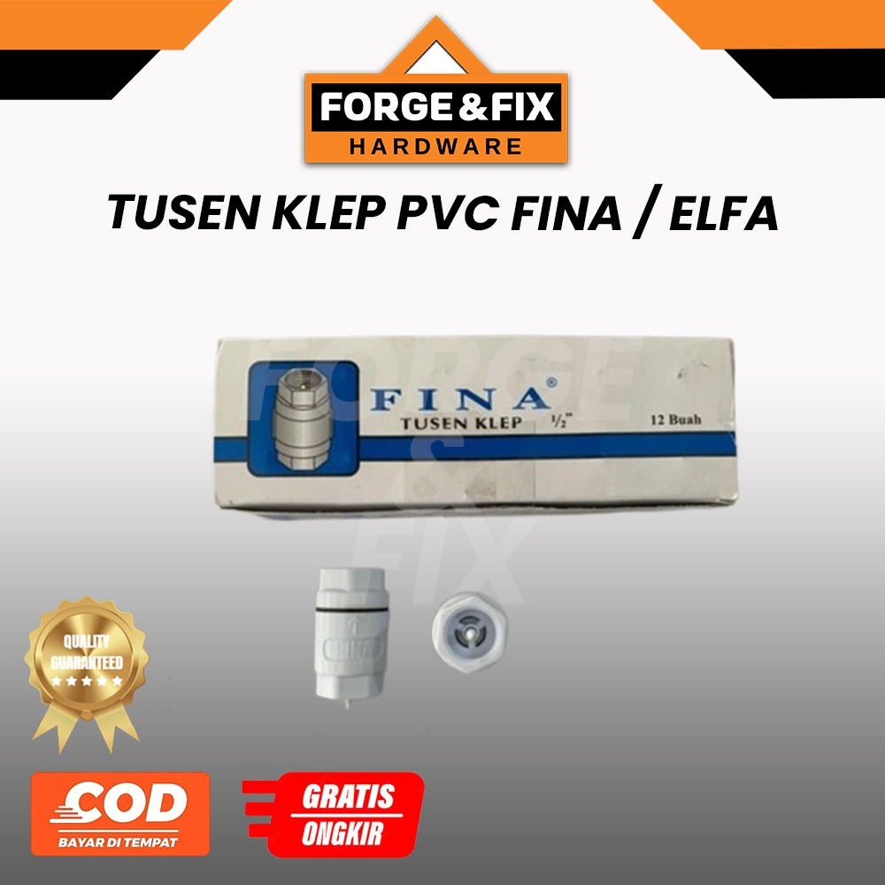Jual [12PCS] FINA ELFA Tusen Toosen Klep PVC Plastik 1/2 3/4 11/4 INCH ...