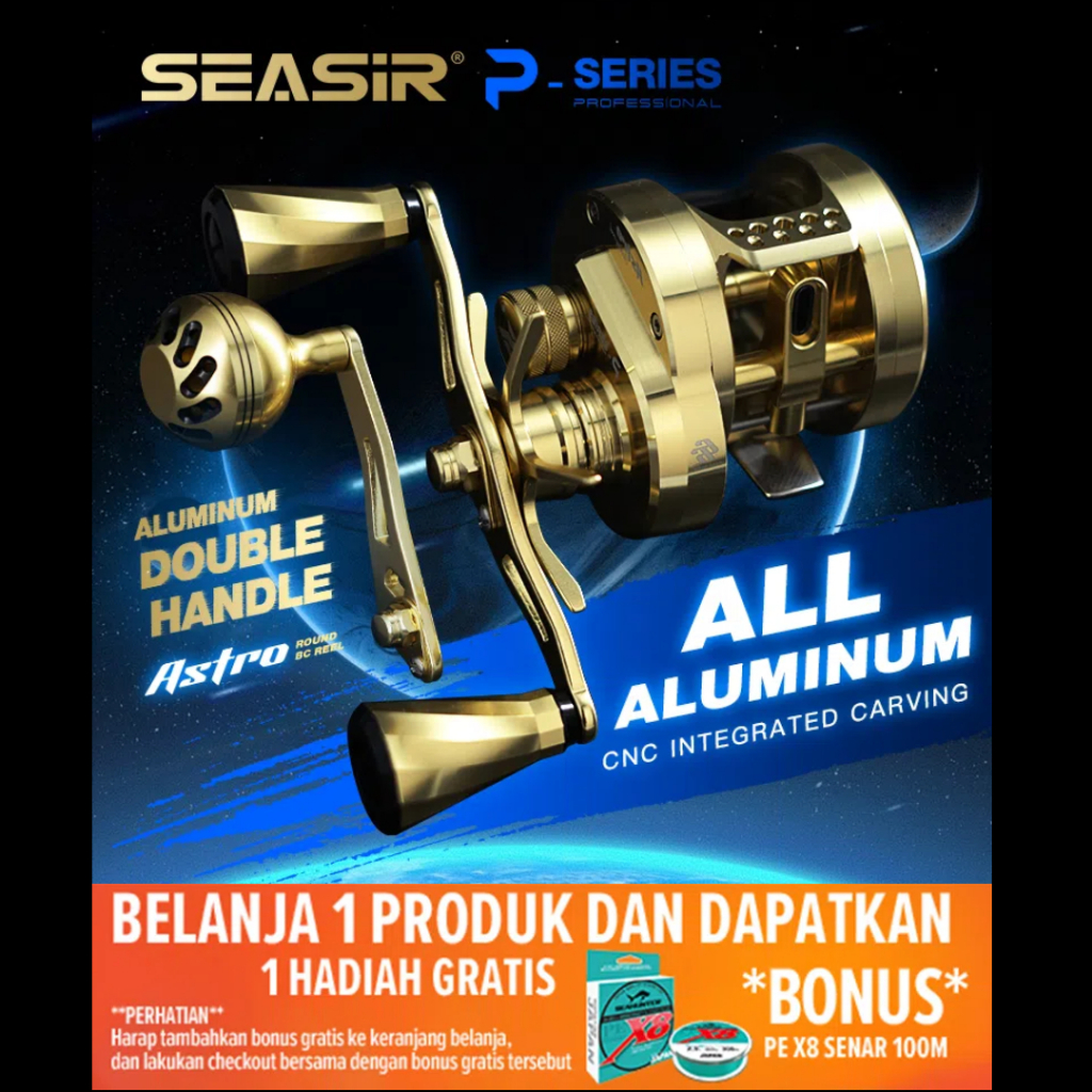 Jual NEW PRODUCT [OFFICIAL] SEASIR ASTRO BAITCASTING REEL BC, SALTWATER ROUND REEL PANCING CNC ...