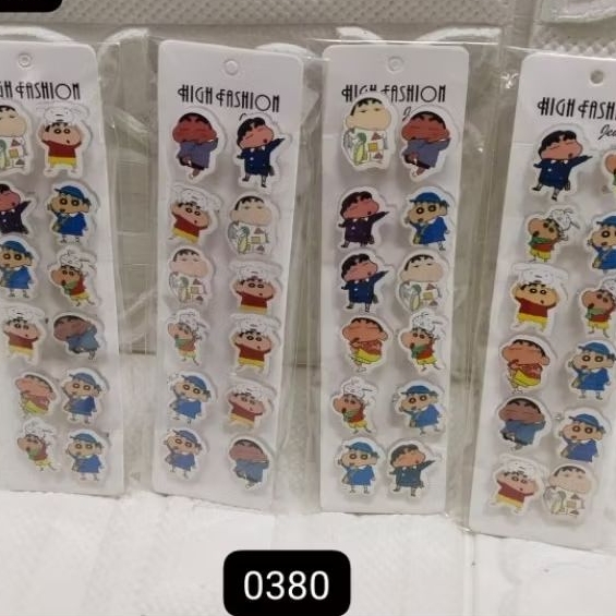 Jual 12PCS PIN BROS KARAKTER LUCU SINCHAN DAN LABUBU PIN TEMPEL BROS ...