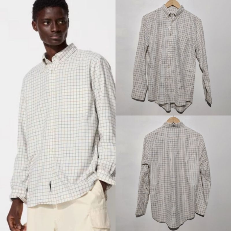 Jual UNIQLO KEMEJA FLANNEL OFF WHITE BARU ASLI ORIGINAL | Shopee Indonesia