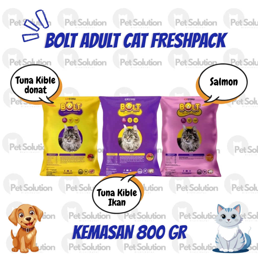 Jual Bolt Makanan Kucing Kemasan FRESHPACK 800gr - makanan kucing/ikan ...