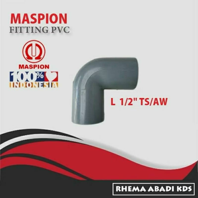 Jual Fitting Sambungan Pralon Pipa Pvc - Knee Keni Elbow L - 1/2" inch MASPION TS/AW | Shopee ...