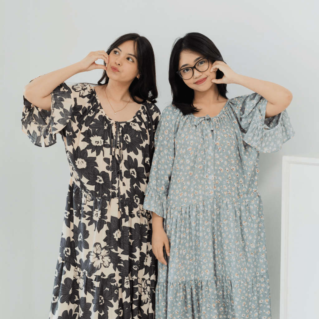 Jual Daster Ruffle Dress Viral Korea Jumbo ( Lily, Bellina, Esmeralda ...