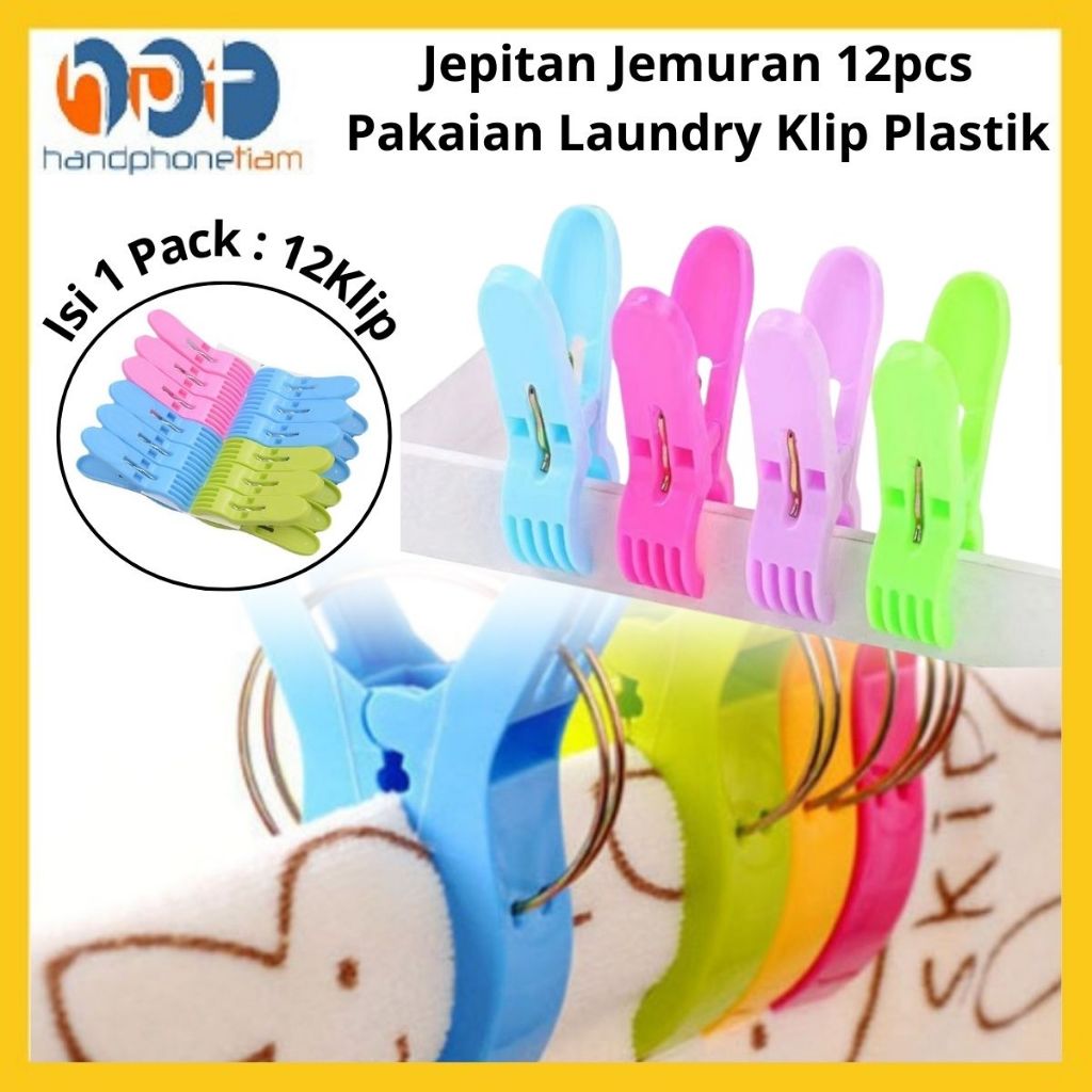 Jual Jepitan Jemuran 12 pcs Laundry Klip Plastik Penjepit Pakaian Foto ...