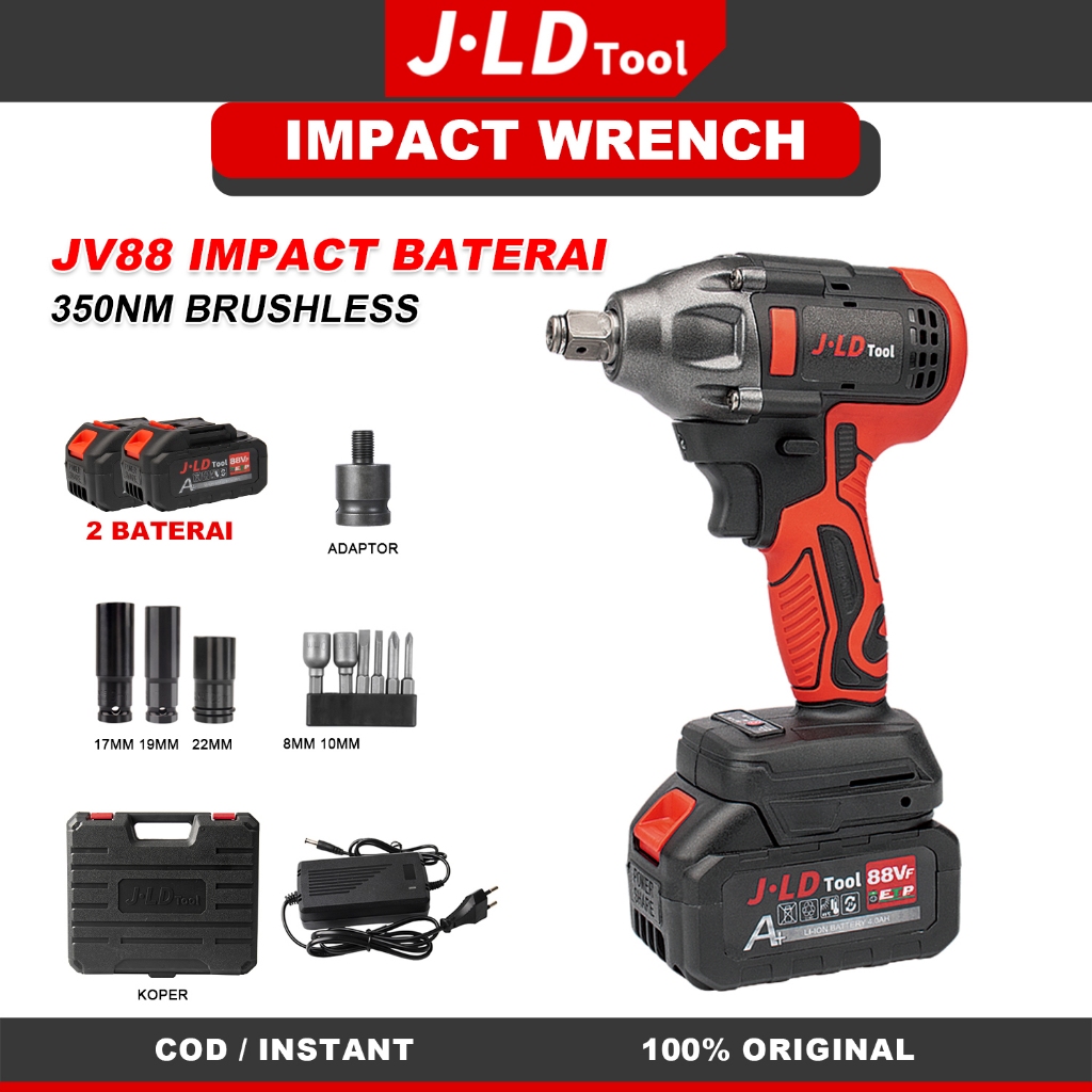 Jual JLD 350NM Impact Wrench Brushless impact baterai air jumbo jld Cordless Original Mesin bor ...