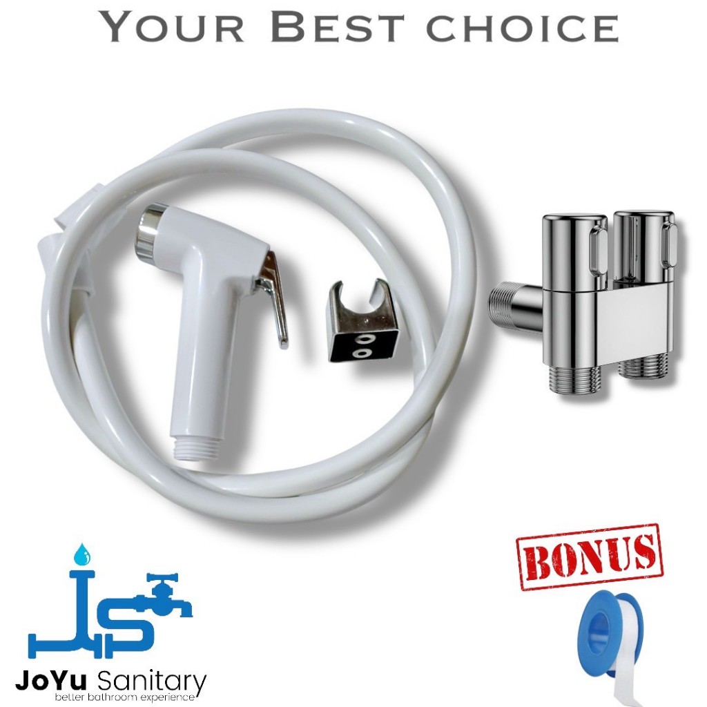 Jual Paket Jet shower Putih Putih JMT - semprotan kloset closet toilet washer bidet white dengan ...