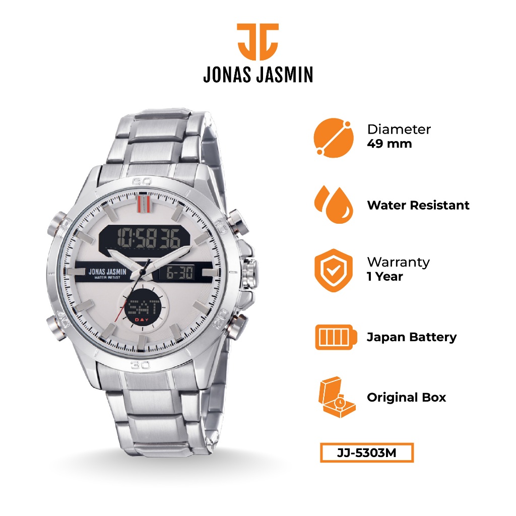 Jual Jonas Jasmin - Jam Tangan Analog Digital Pria JJ-5303M Include Box ...