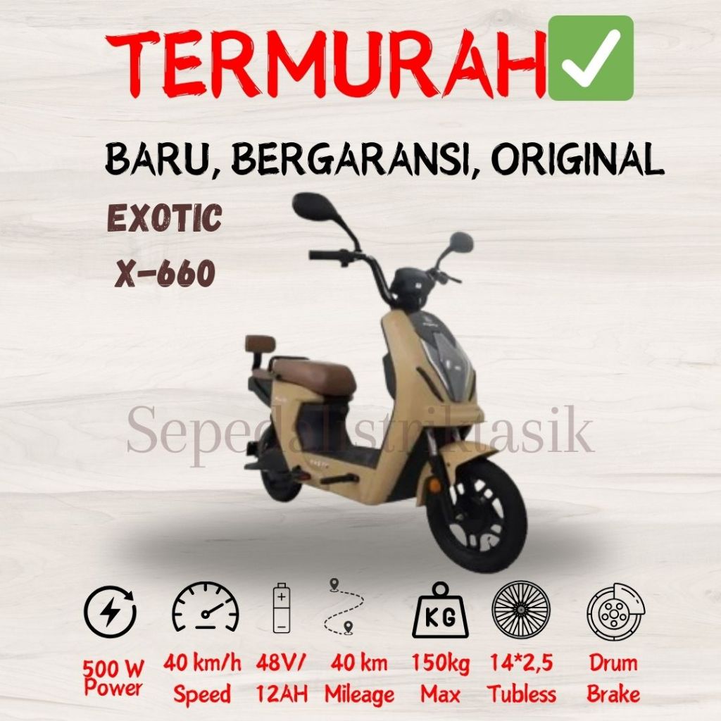 Jual SEPEDA LISTRIK EXOTIC X-660 - ORIGINAL - GARANSI RESMI - SEPEDA ...