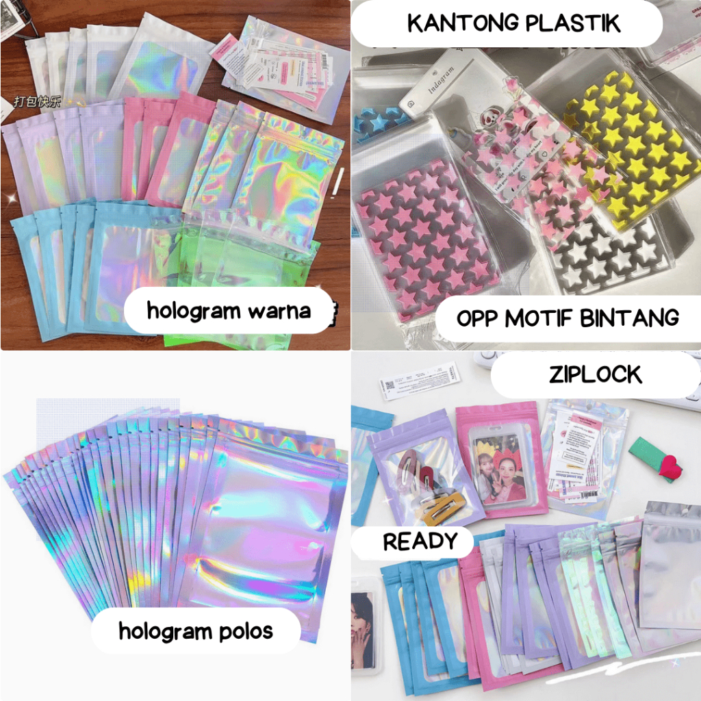 Jual [ READY BANYAK UKURAN ] Kemasan Packing Pouch Ziplock Hologram & OPP Motif ( tas kantong ...
