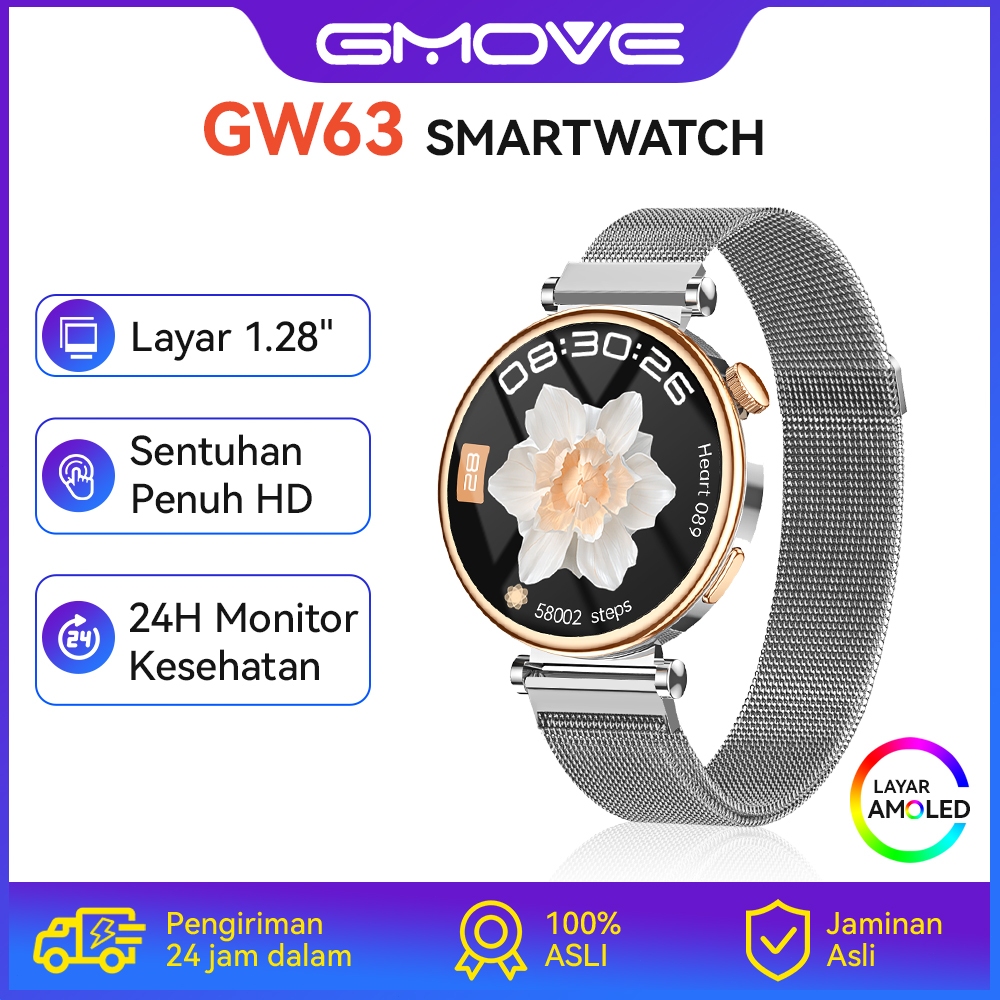 Jual Gmove GW63 Plus Smartwatch Tahan Air Bluetooth Jam Tangan Wanita 24/7 Health Female ...