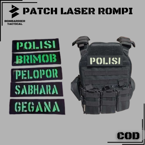 Jual Patch Laser Cut Glow In The Dark Polisi - Brimob - Gegana ...