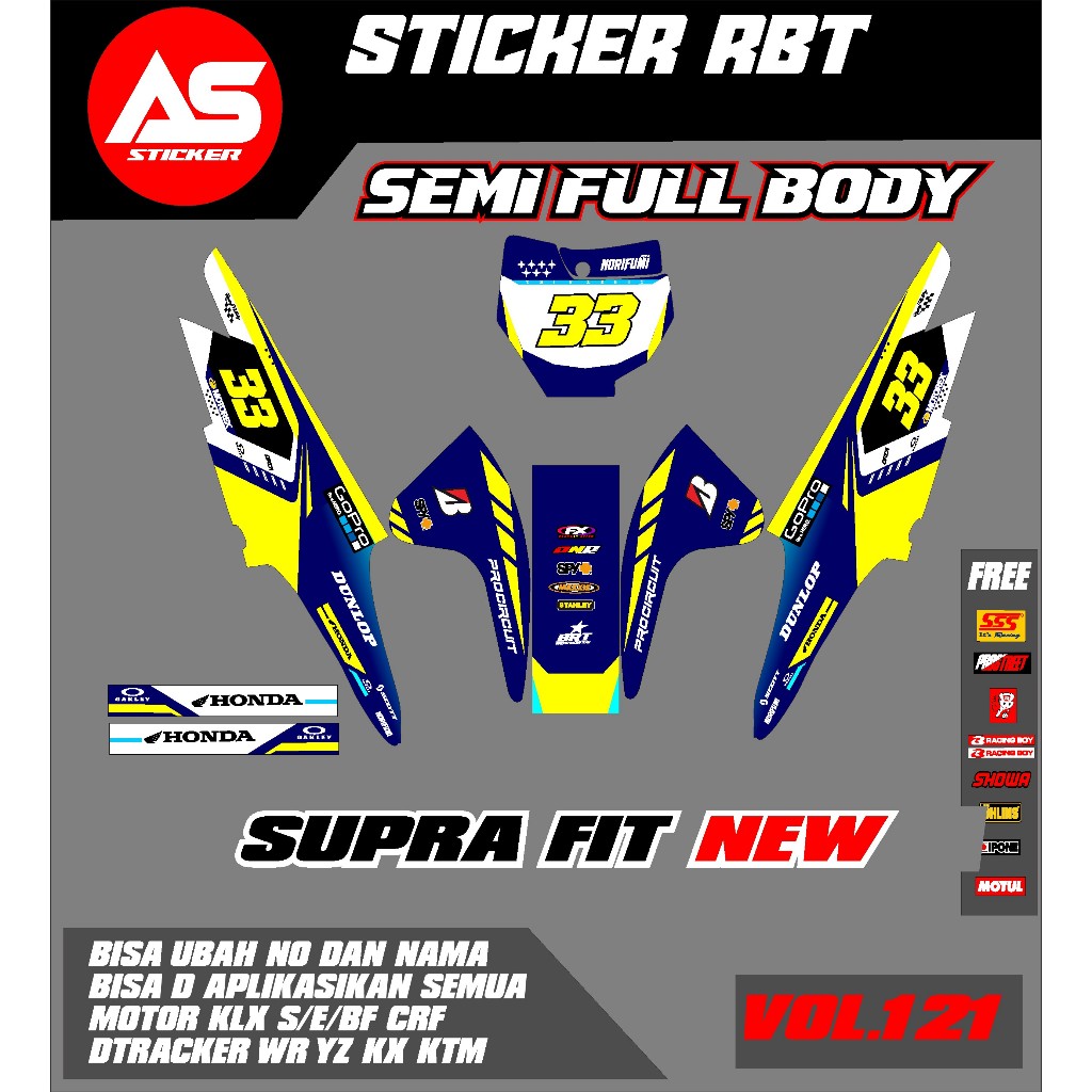 Jual Sticker RBT SUPRAFIT NEW SEMI FULL BODY MOTOR RBT BEBEK MODIF ...