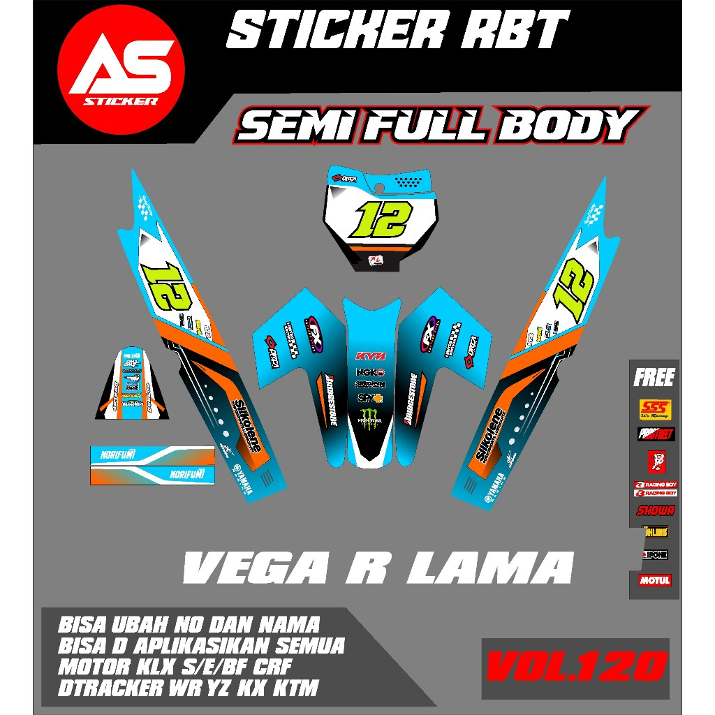 Jual Sticker RBT VEGA R LAMA SEMI FULL BODY MOTOR RBT BEBEK MODIF ...