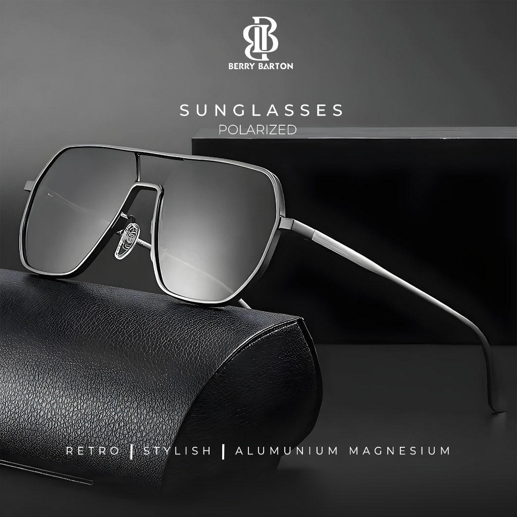 Jual Berry Barton Kacamata Hitam Polarized Aviator Sunglasses UV400 Pria Wanita BB 8692 SUV ...