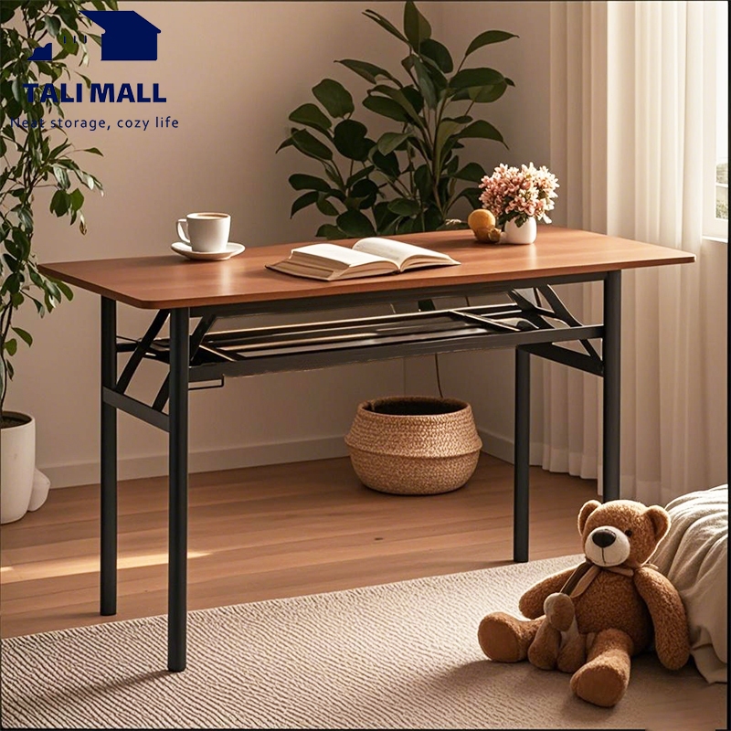 Jual Meja Lipat Portable Meja Belajar 140CM Meja Kantor Besi Meja Motif Kayu Meja Pelatihan ...