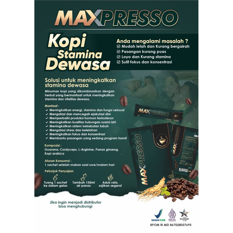 Jual Maxpresso Kopi Stamina Pria Dewasa 100% ORIGINAL | Shopee Indonesia