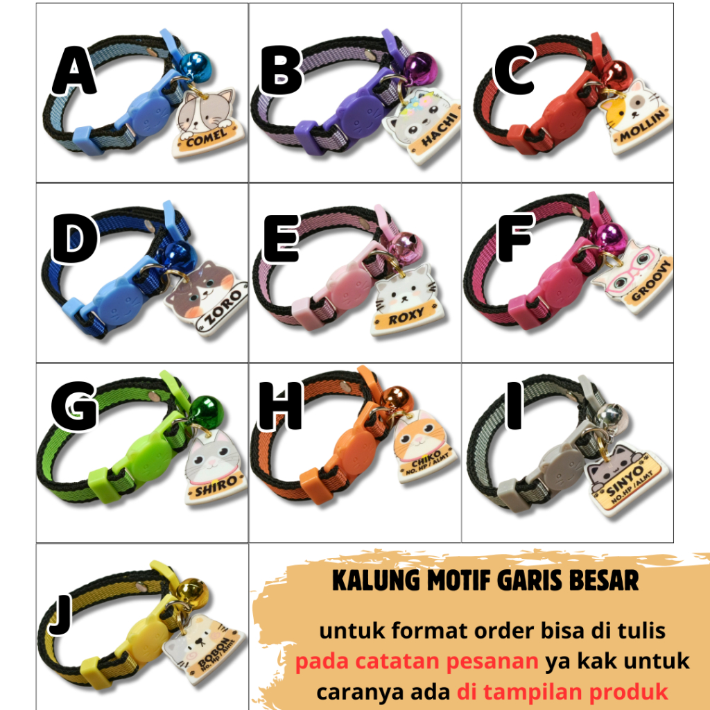 Jual Kalung Kucing Custom Nama Lucu Bahan Akrilik Bisa Request Nama ...
