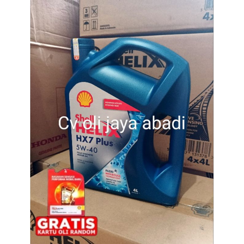 Jual OL SHELL HELIX HX7 PLUS 5W-40 4 LITER ORIGINAL BARCODE | Shopee ...