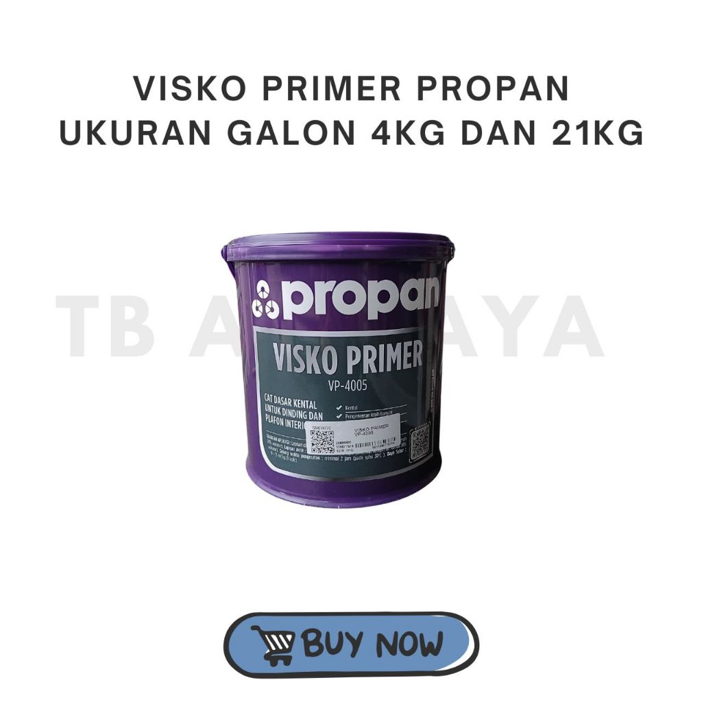 Jual PROPAN VISKO PRIMER 4 DAN 21 KG CAT DASAR TEMBOK VP 4005 | Shopee ...