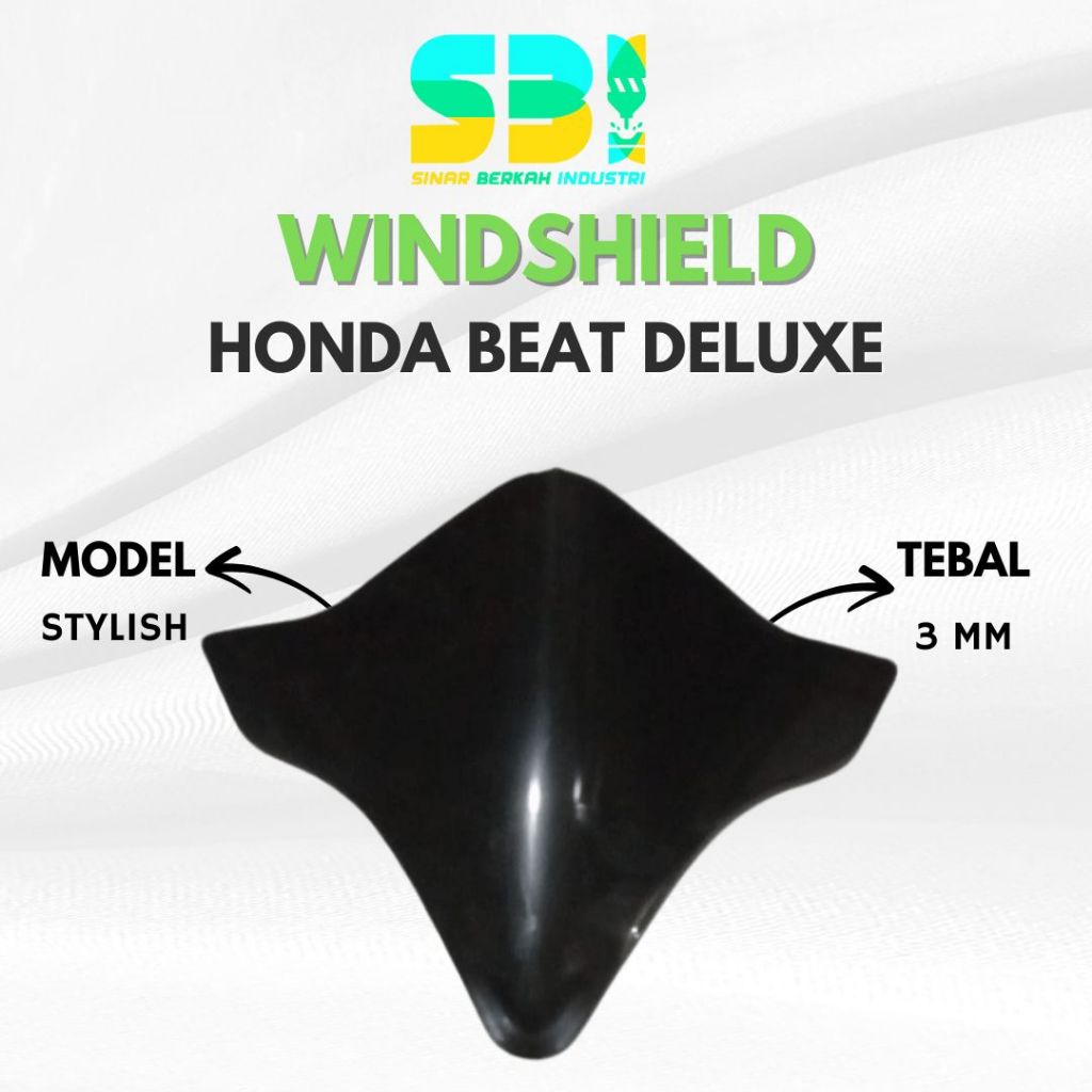 Jual Windshield Honda Beat Deluxe Model Stylish Tebal 3 MM Visor Tameng ...