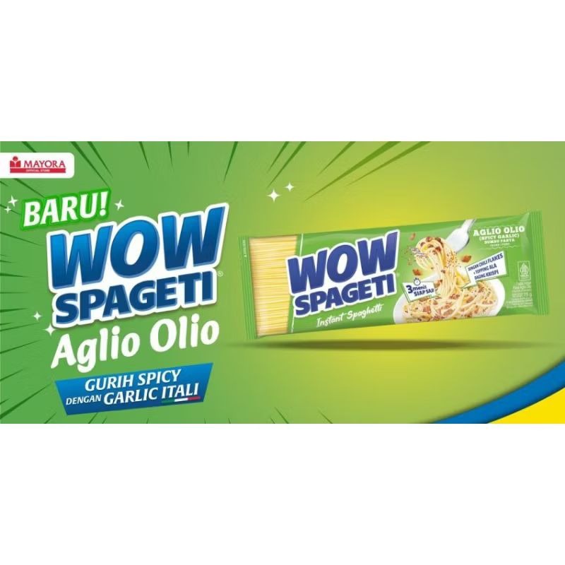 Jual WOW SPAGHETTI AGLIO OLIO mie Spageti baru dari Mayora warna hijau ...