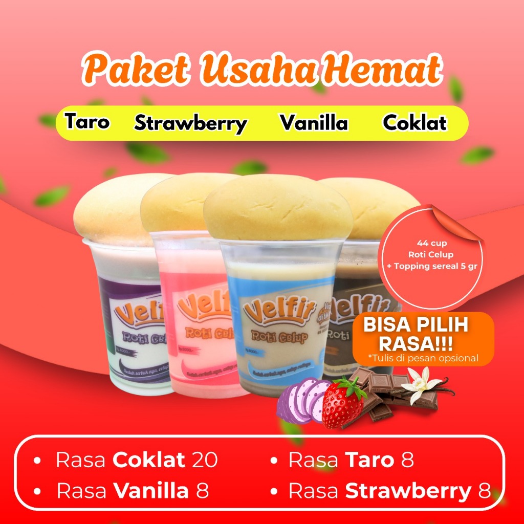 Jual PAKET USAHA HEMAT 44 PCS VELFIT ROTI CELUP MIX 4 RASA | Shopee ...