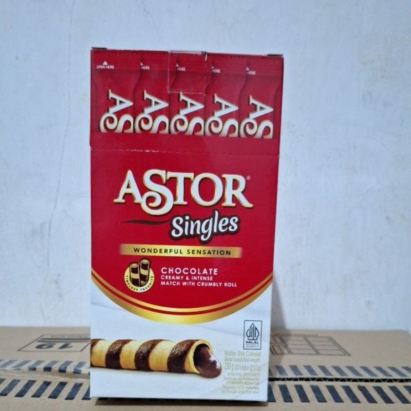 Jual Astor singles chocolate roll wafer (20 pcs) | Shopee Indonesia