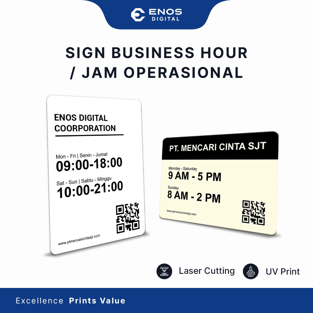 Jual Acrylic Custom Penanda Operasional / Plang Buka Tutup / Plang Toko ...