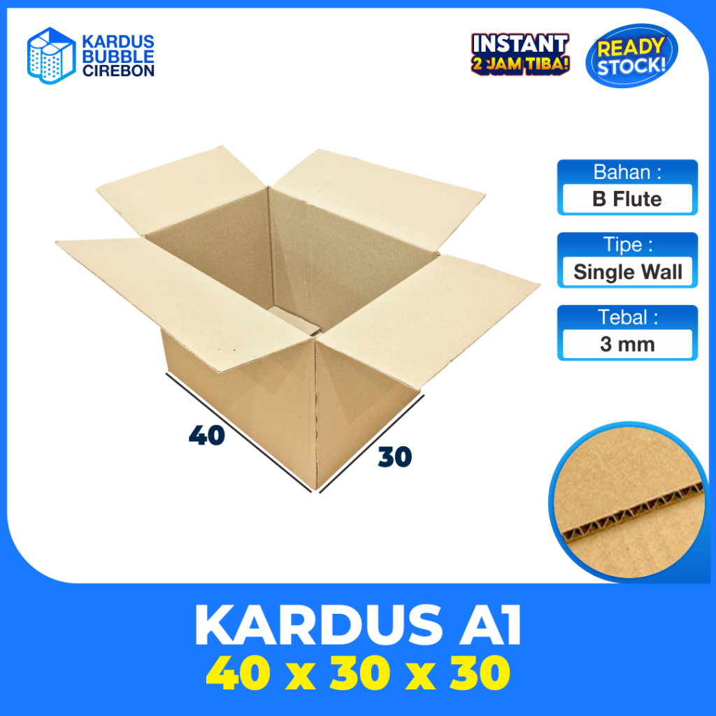 Jual Kardus Box Karton Packing 40x30x30 Bahan Kraft Tebal 3mm | Shopee ...