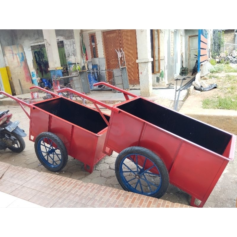 Jual gerobak besi gerobak pasir gerobak material gerobak sampah ...