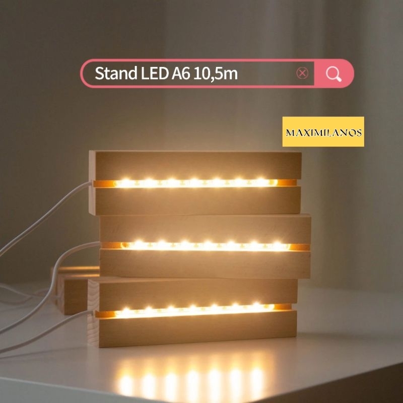 Jual Stand Led Akrilik A6 / Tatakan Lampu Hias Akrilik Led / Base Wood ...