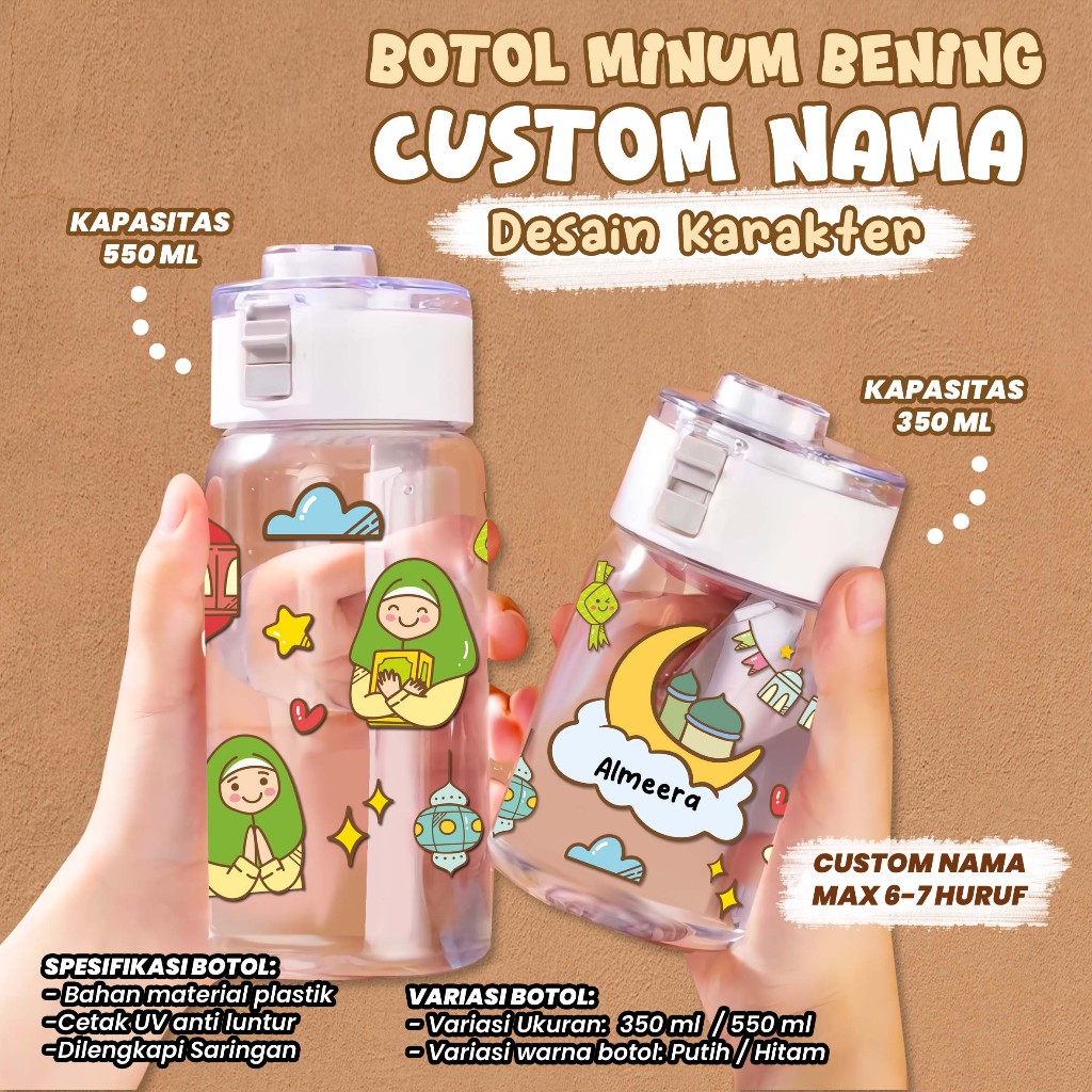 Jual BOTOL MINUM UKURAN MINI - BOTOL MINUM CUSTOM NAMA - Botol Minum ...