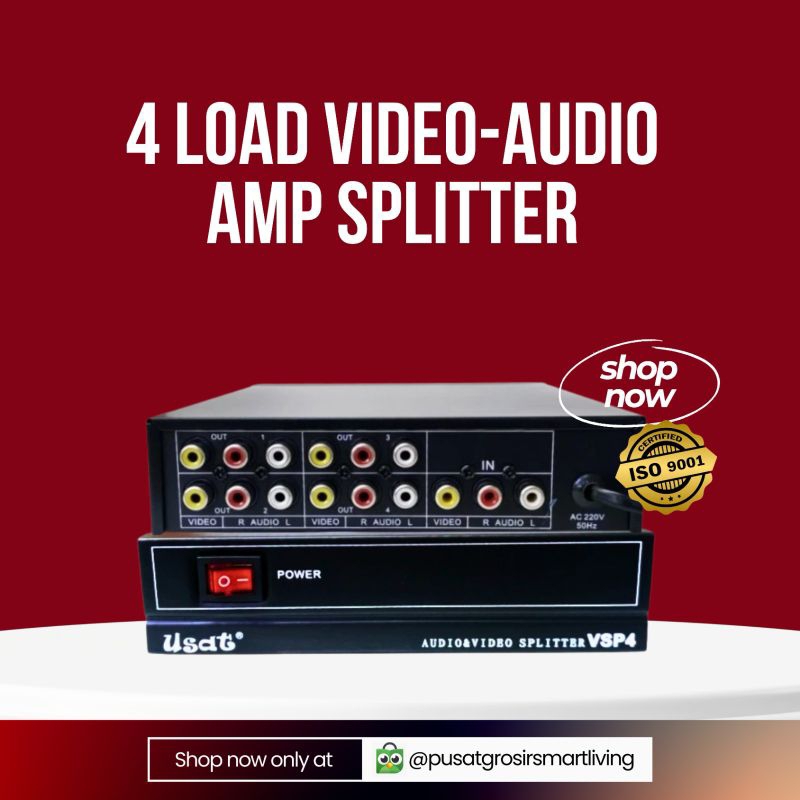Jual 4 Load Video Audio AMP Splitter | Shopee Indonesia