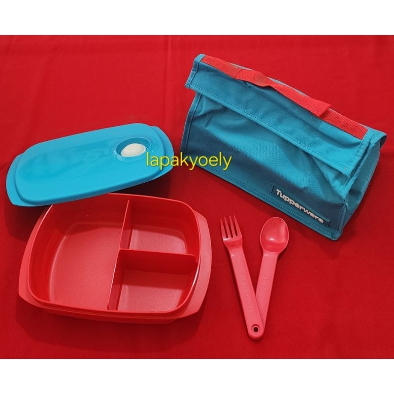 Jual tempat makan set byo lunch set biru tupperware | Shopee Indonesia