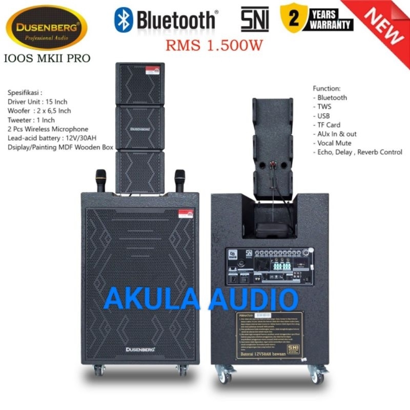Jual Speaker Portable 15 Inch Model Line Array Dusenberg IOOS MKII PRO USB Bluetooth TWS ...