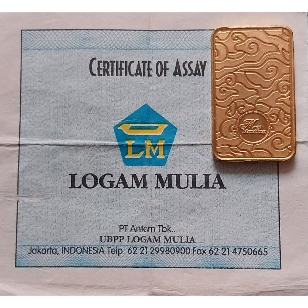 Jual Logam Mulia Antam Batik Mega Mendung 10 gram (Antam Batik Seri 1 ...