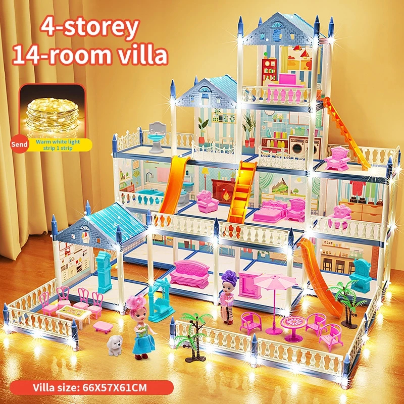Jual Rumah Mainan Rumah Rumahan 3D Princess Kastil Villa dengan Lampu ...