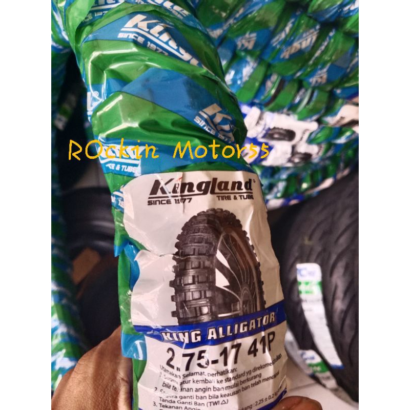 Jual Ban Kingland Tube type non tubeless Aligator 275-17 (NET) Untuk motor Jupiter Z, Karisma ...
