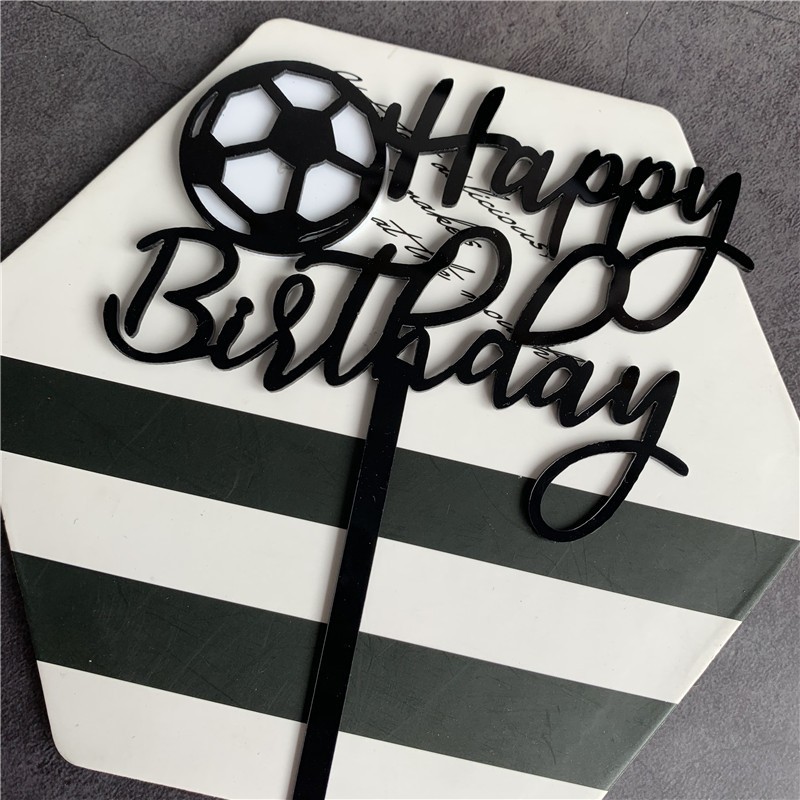 Jual Cake Topper Happy Birthday Akrilik Tema Bola / HBD Akrilik Bola ...