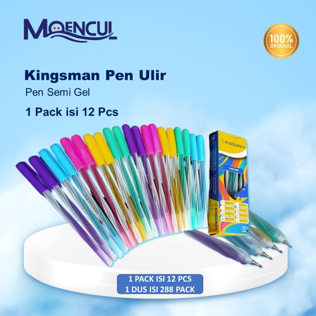 Jual 1 Pack |12 Pcs Kingsman Pen Ulir | Pulpen Ulir | Pulpen Lilin ...