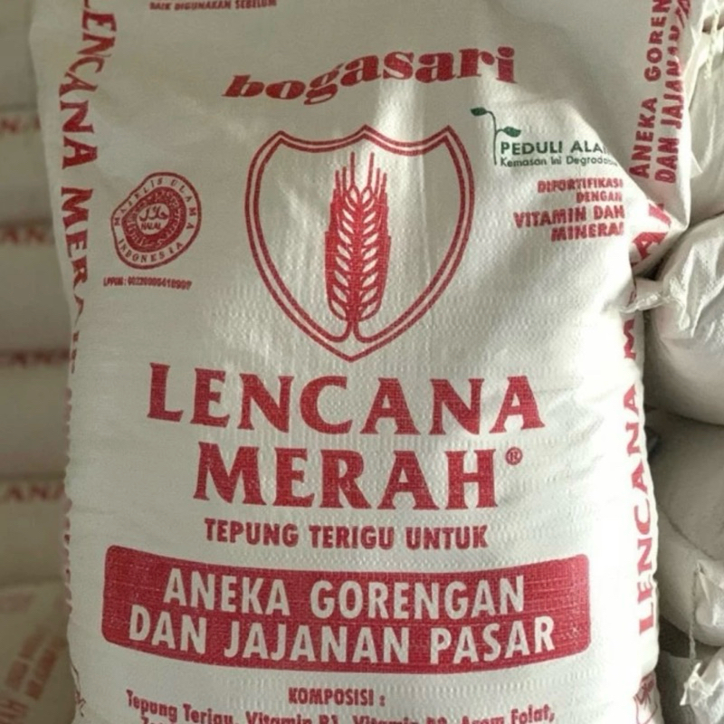 Jual Tepung Terigu Lencana Merah 1Kg Karung Lencana Merah Terigu ...