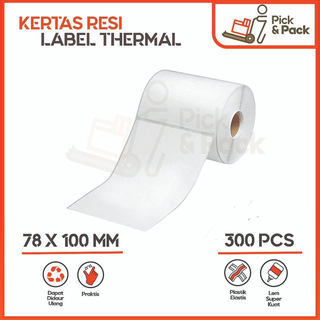 Jual Kertas Label Sticker Resi Thermal Barcode 78x100 Mm Gulung Isi 300 ...