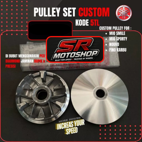 Jual PULLEY 1 SET CUSTOM BUBUT + KEROK JALUR PULI PART KODE 5LW 5TL ...